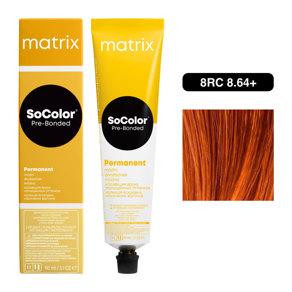 Стойкая крем-краска Matrix SoСolor Pre-Bonded 8RC 8.64+ светлый блондин ...