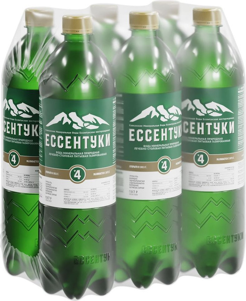 Вода газированная Ессентуки № 4 минеральная, 6 шт х 1 л - купить с ...