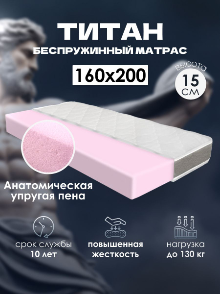 Матрас Территория сна Титан_190, Беспружинный, 160 - купить по выгодной ...