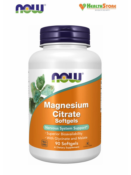 NOW Magnesium Citrate 400мг Softgels 90 софтгелевых капсул Нау Магний ...