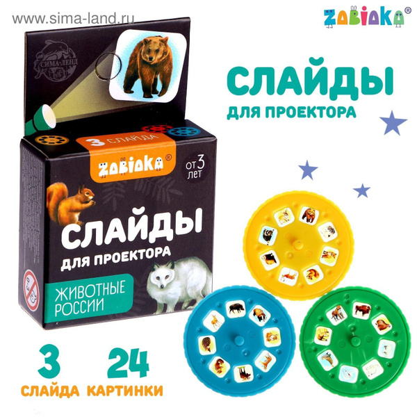 Слайды для проектора "Животные России", набор, 3 слайда, 24 картинки ...