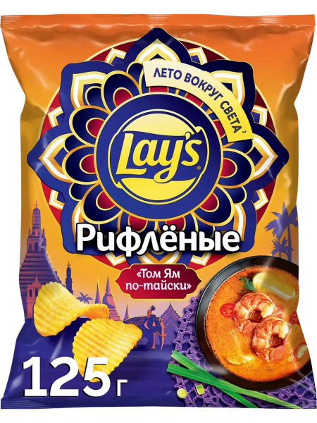 Чипсы картофельные LAY'S Том Ям По-тайски, 125г - купить с доставкой по выгодным ценам в ...