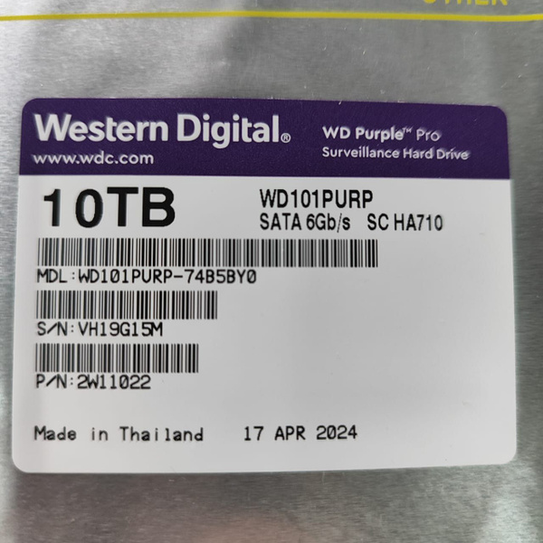 10 ТБ Внутренний жесткий диск Western Digital Purple Pro WD101PURP ...