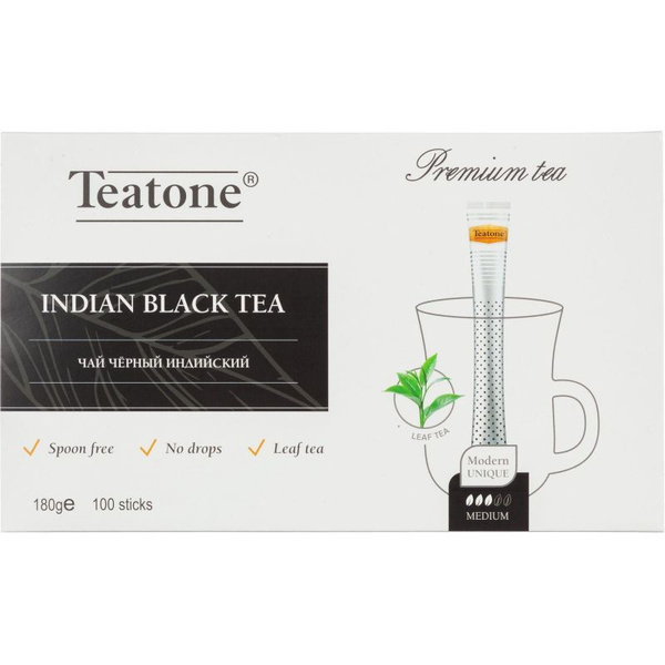 Teatone Чай черный, индийский, 100 стиков - купить с доставкой по ...