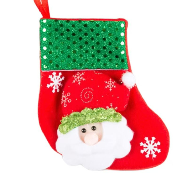 Новогодний носок "Дед Мороз" для подарков и украшения интерьера дома ...