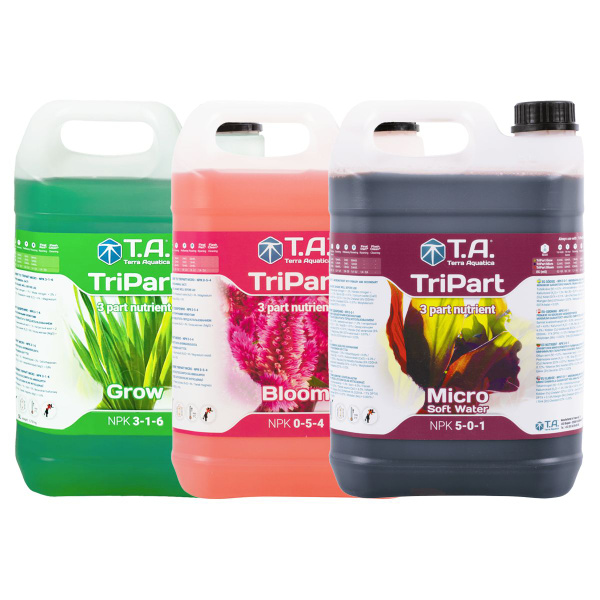 Комплект удобрений для мягкой воды / TriPart Grow + Bloom + Micro SW, по 5 л / Terra Aquatica ...