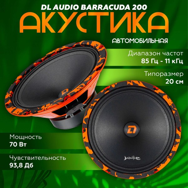 Характеристики Динамики автомобильные DL Audio Barracuda 200 8" дюймов ...