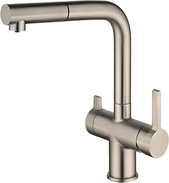 Смеситель для кухни Oulin OL-8026 Satin матовый, с поворотным изливом ...