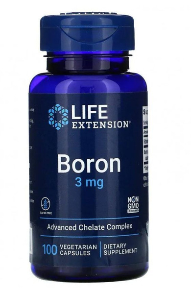 Бор 3 мг 100 капсул, LIFE Extension Boron, Укрепляет кости и суставы ...
