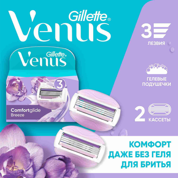 Сменные кассеты для бритвы Gillette Venus Breeze (cо встроенными ...