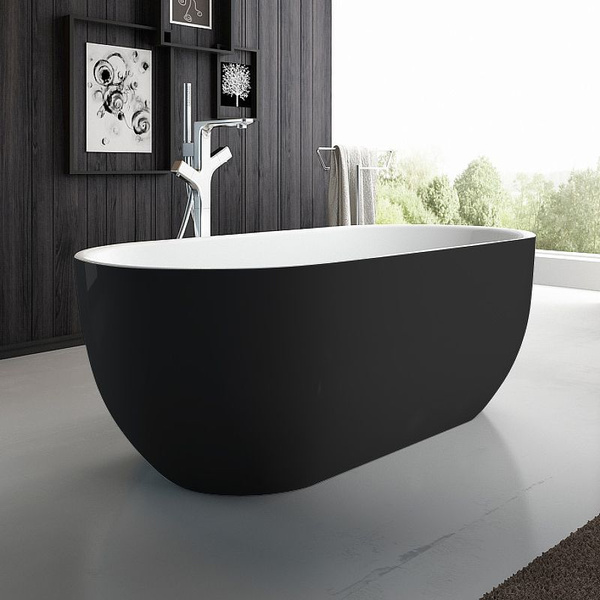 Акриловая ванна отдельностоящая 170х80 BelBagno на каркасе, овальная ...