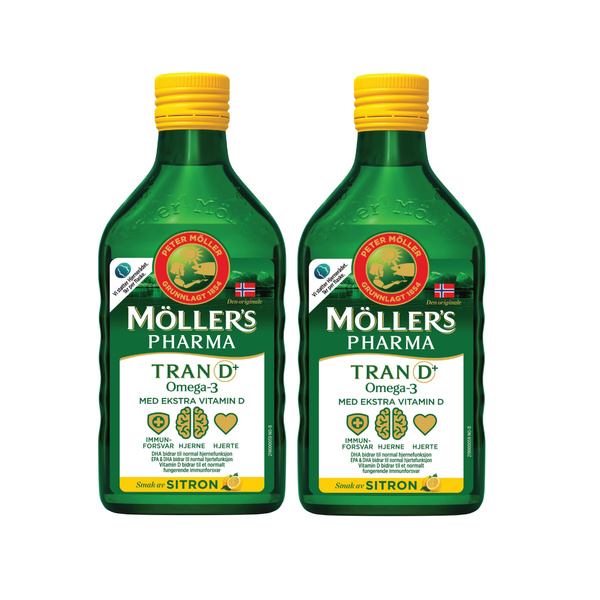 Омега-3 рыбий жир из печени трески MOLLERS PHARMA ЛИМОН 250 ml x 2 шт ...