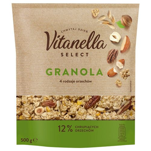 Мюсли жареные с орехами Vitanella Select Granola 500гр, Польша - купить ...