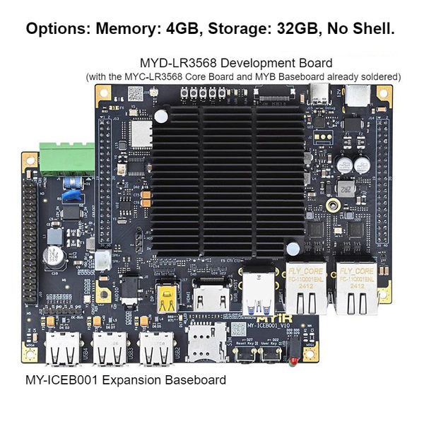 MYD-LR3568-GK-B IPC Box, MYIR RK3568 Четырехъядерный A55, Linux шлюз AI, Интерактивная игрушка ...