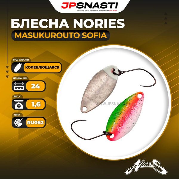 Колеблющаяся Блесна Nories Masukurouto Sofia, 1.6 гр купить c доставкой на OZON по низкой цене ...