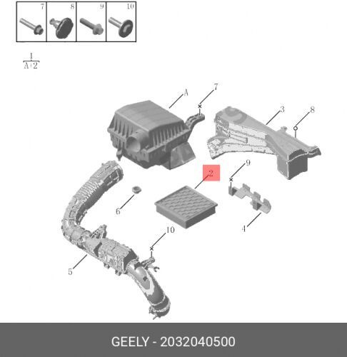 Фильтр масляный Geely Фильтр воздушный GEELY^2032040500 - купить по ...