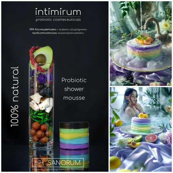 SANORUM Мусс для душа с живыми природными пробиотиками Intimirum ...
