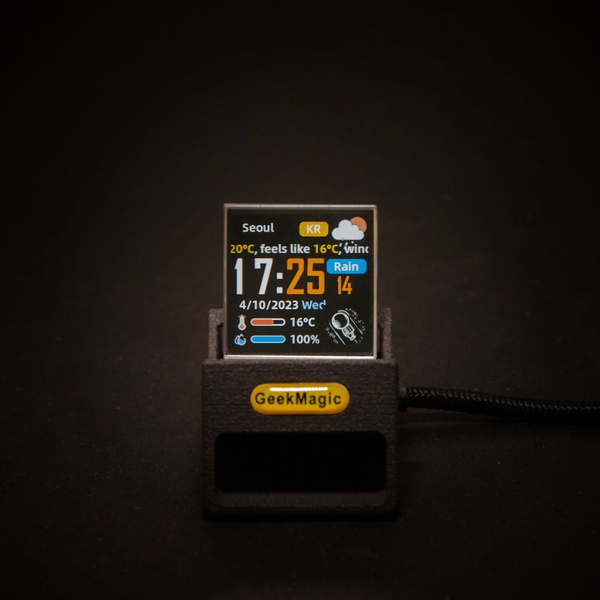 Новая версия,Часы-голографическая метеостанция GeekMagic Mini WiFi Crystal Cube,Креативный ...