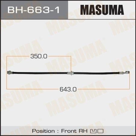 Шланг тормозной Nissan Qashqai (J10) 06-14 передний Masuma правый MASUMA BH-663-1 - Masuma арт ...