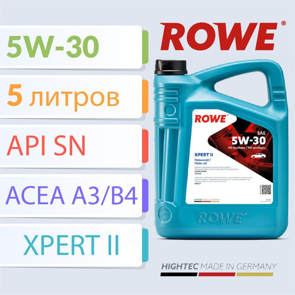 Масло моторное ROWE hightec xpert ii 5W-30 Синтетическое 5 л 20328-0050 ...