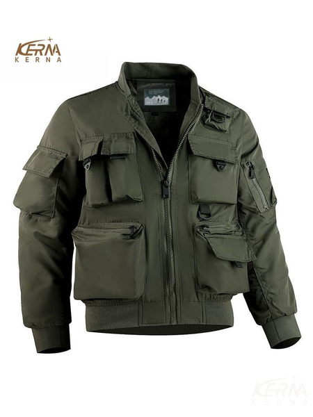 Бомбер Мужской KERNA зеленый Полиэфирное волокно, размер 54 На любой сезон Китай купить c ...