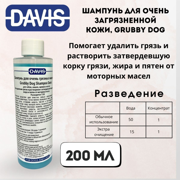 Шампунь для мытья кошек и собак Шампунь для очень загрязненной кожи ...