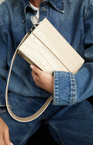 Сумка женская на плечо натуральная кожа Италия APRELL 0188 молочный ...