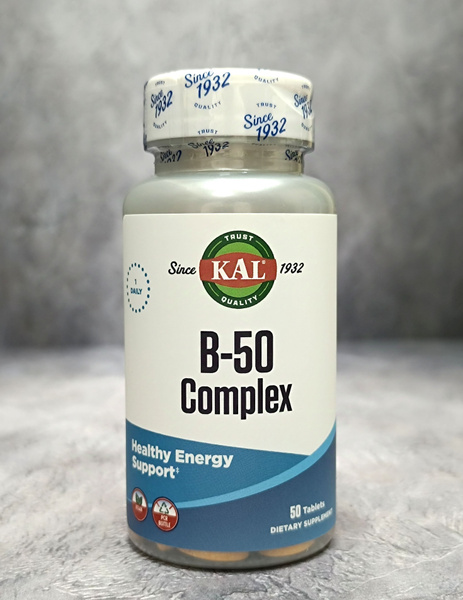 KAL, B-50 Complex, Комплекс витаминов группы В, 50 таблеток купить на ...