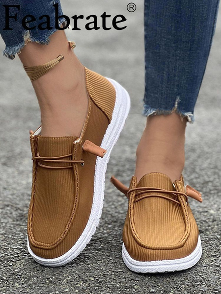 Лоферы Женский Feabrate коричневый, размер 41 Без каблука Лето Без застёжки Шнуровка купить c ...