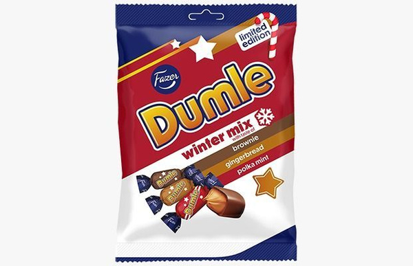 Fazer Dumle winter mix candy со вкусом мятный горошек, имбирный пряник ...