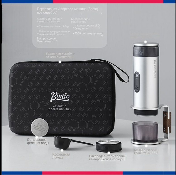 Портативная кофемашина Bincoo H1Pro электрическая эспрессо-машина для небольших домашних ...