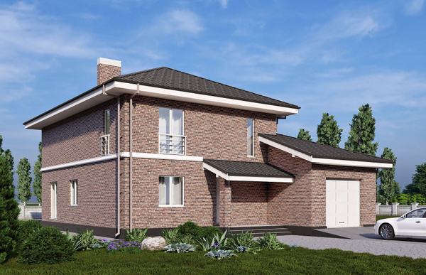 Проект Rg6382 - Двухэтажный дом с гаражом, просторной гостиной и ...