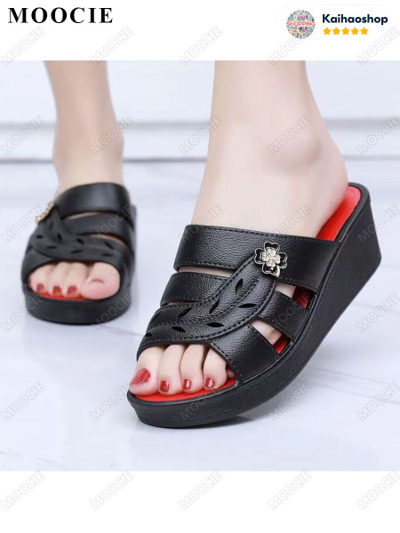 Пантолеты Женский MOOCIE, размер 36 ABS пластик, Искусственная кожа Толстая подошва Танкетка Без ...