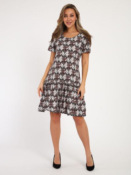 Платье Женский GENJO хаки Повседневный Короткий Хлопок, размер 48 полуприталенный купить c ...