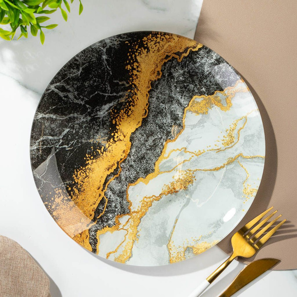 Тарелка DANIKS, Стекло, диаметр 23 см купить c доставкой на OZON по низкой цене (1829042958)