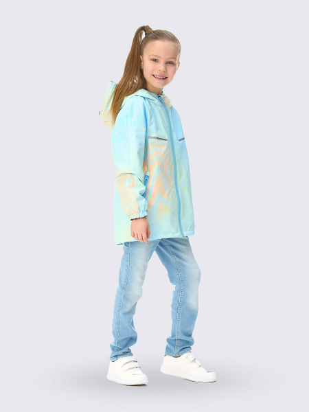 Ветровка Девочки OLDOS ACTIVE мятный, желтый Полиэстер, размер 128 Демисезон Россия купить c ...