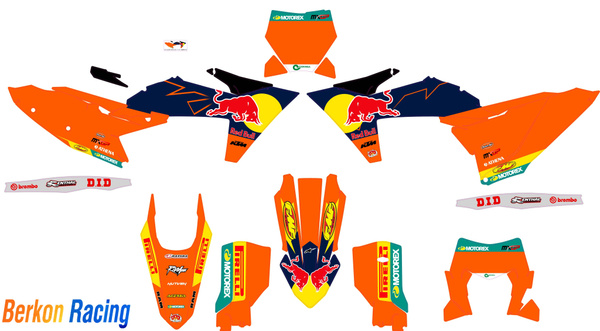 Графика на мотоцикл КТМ (2024) GR8,KEWS,HENGJIAN (толщина 600 мкм) (Red bull orange) купить на ...