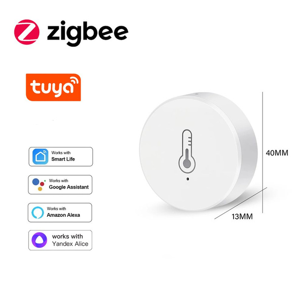 Tuya Zigbee 3,0 Датчик температуры и влажности Умный дом Zigbee Gateway Hub Гигрометр для ...