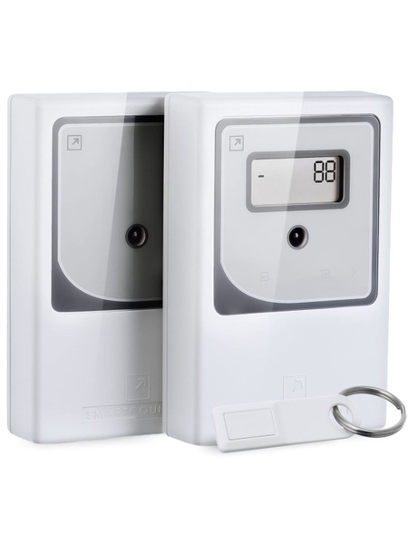 Инфракрасный счетчик посетителей Smart Counter Plus, белый, автоматический подсчет, беспроводной ...