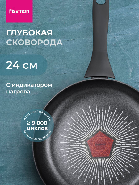 Сковорода Fissman 14556, 24 см купить c доставкой на OZON по низкой цене (1738352513)