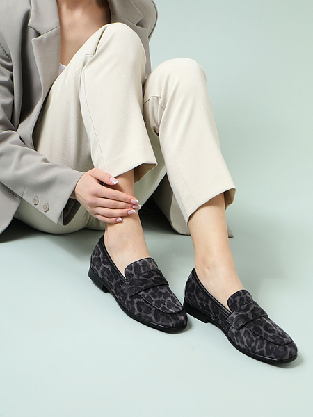 Лоферы Женский Covani серый, черный, размер 37 Стандартный низкий (до 4 см) На любой сезон 7 Без ...