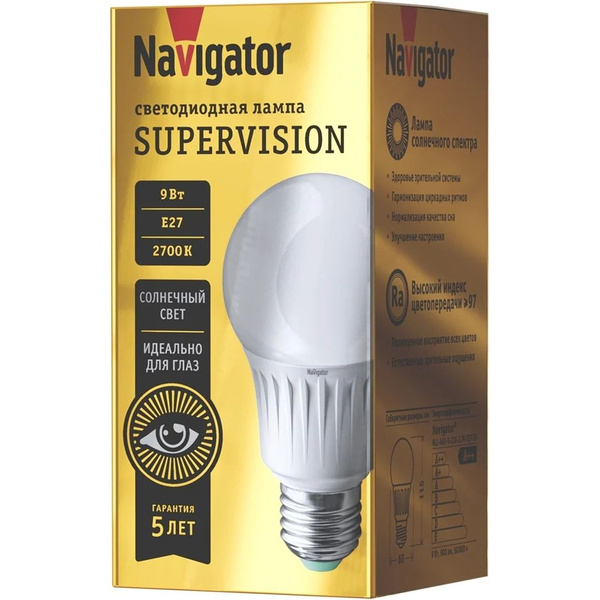 Лампа Navigator NLL-A60-9-230-2.7K-E27-FR-SV 80548 купить на OZON по низкой цене (1638844458)