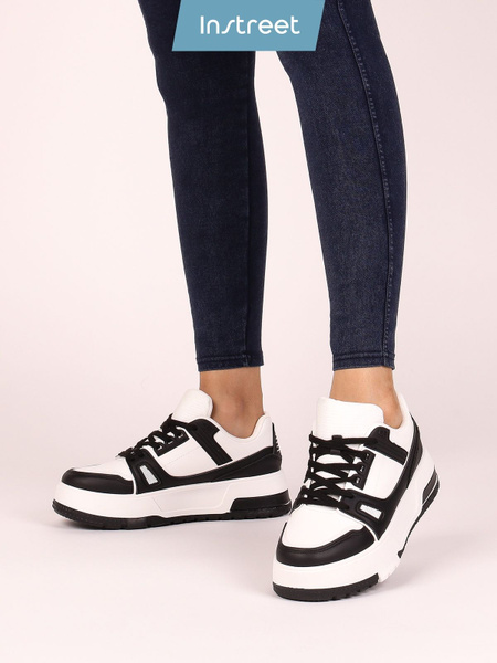Кроссовки Женский Instreet Искусственная кожа, размер 38 7 На любой сезон Шнурки Платформа ...