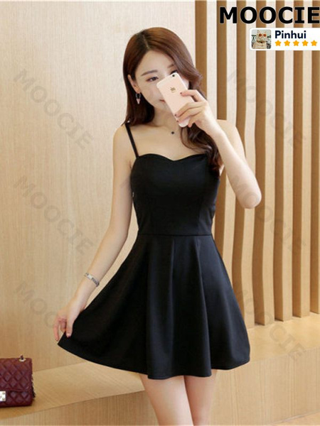 Платье Женский MOOCIE черный Домашний Без рукавов, размер 44 Однотонный купить c доставкой на ...