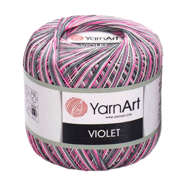 Пряжа для вязания YarnArt Violet melange 504 серый розовый 1 моток 50 гр/282 м 100% ...