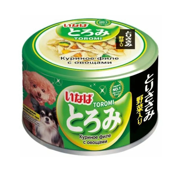 Inaba Toromi корм влажный для собак куриное филе с овощами, консервы ...