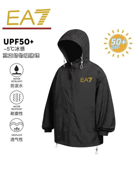 Ветровка Мужской, Женский EA7 черный, размер 38, 40 Лето купить c доставкой на OZON по низкой ...