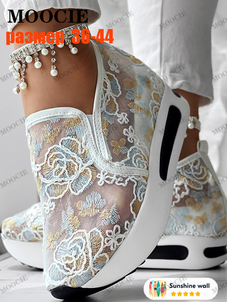 Лоферы Женский MOOCIE белый муар, размер 39 Без каблука Лето купить c доставкой на OZON по ...