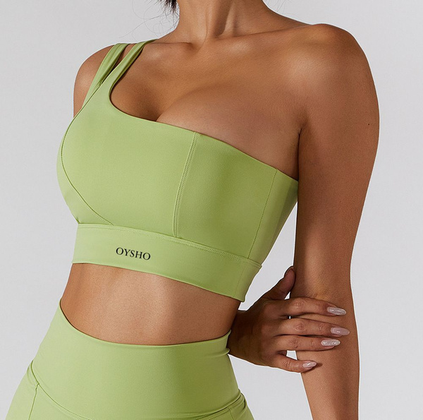 Топ-бра Женский Oysho зеленый неон, размер 42 Поролон, Нейлон Спортивный купить c доставкой на ...