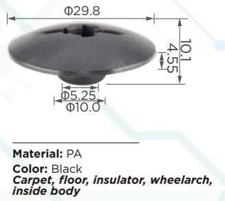 Клипса крепежная автомобильная, 10 шт. купить c доставкой на OZON по ...